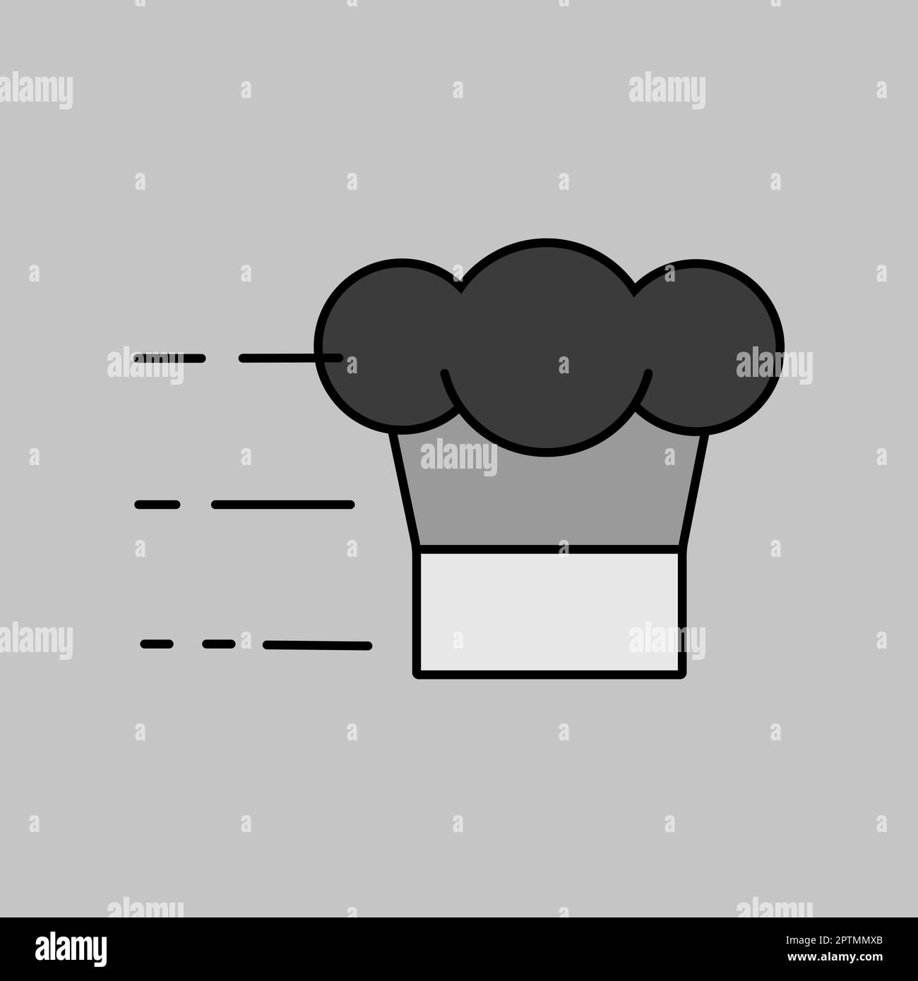Fast delivery cook vector grayscale icon. Graph symbol for cooking web ...
