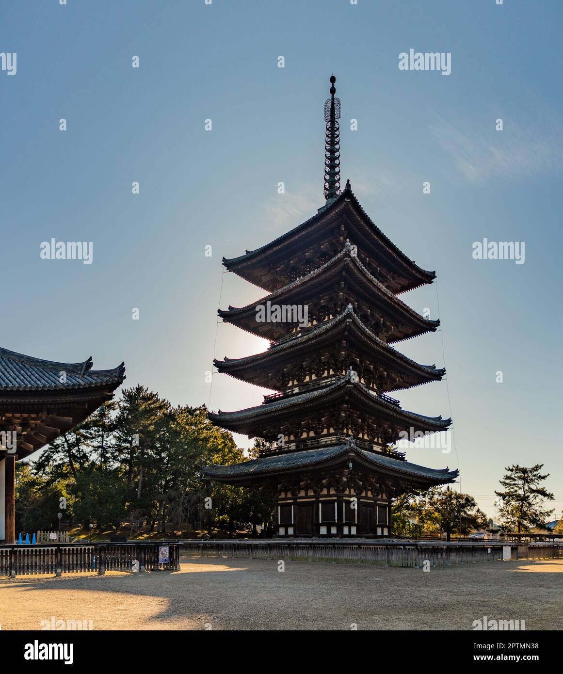 A panorama picture of the pagoda of the Kofuku-ji Temple Stock Photo ...