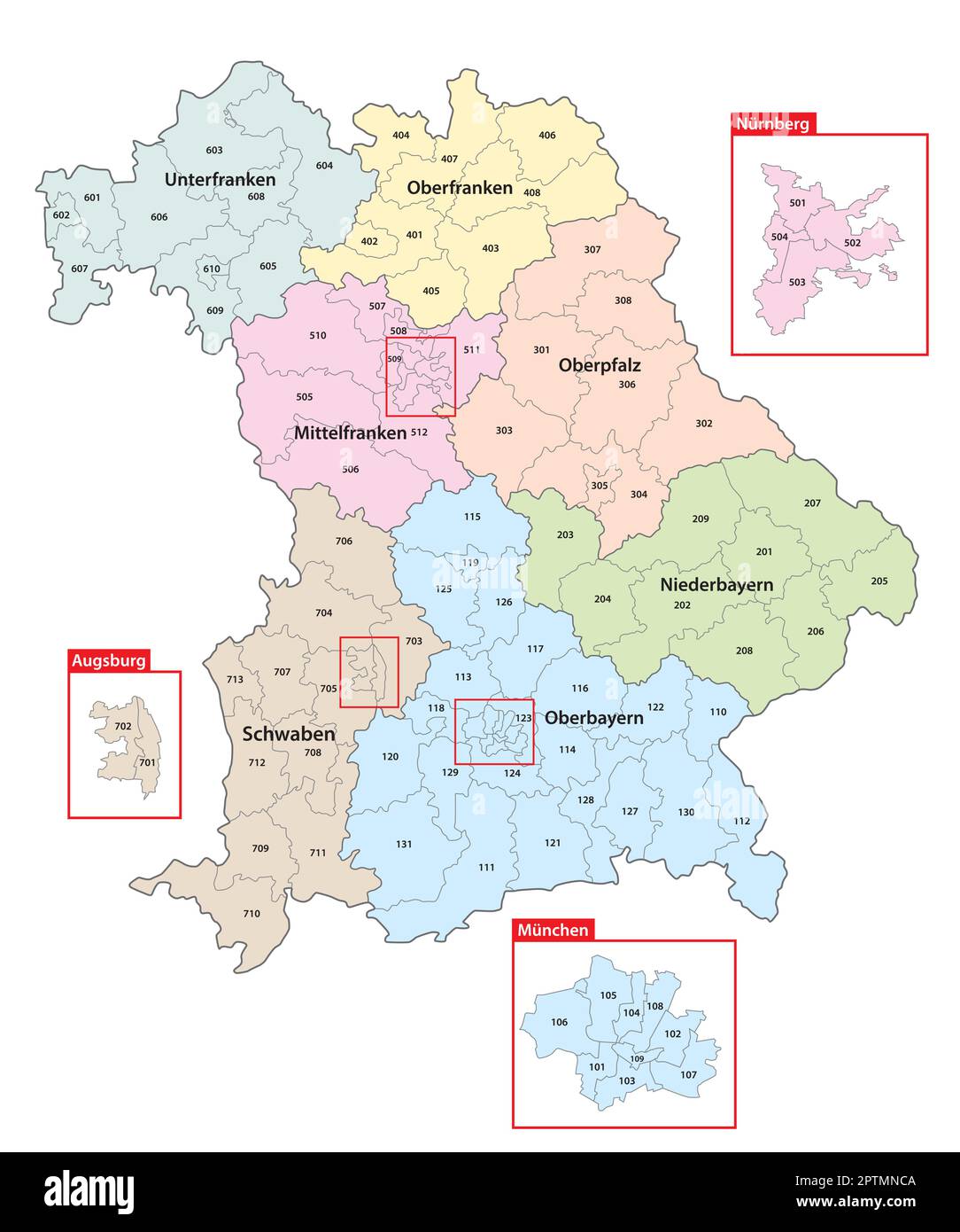 Map of bayern Stock Vector Images - Alamy