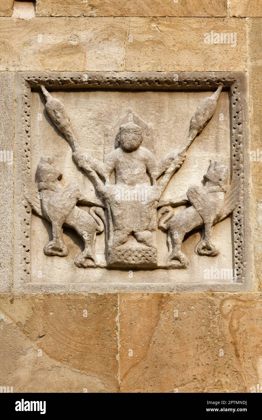 The Flight of Alexander the Great: seated between two griffins holding ...