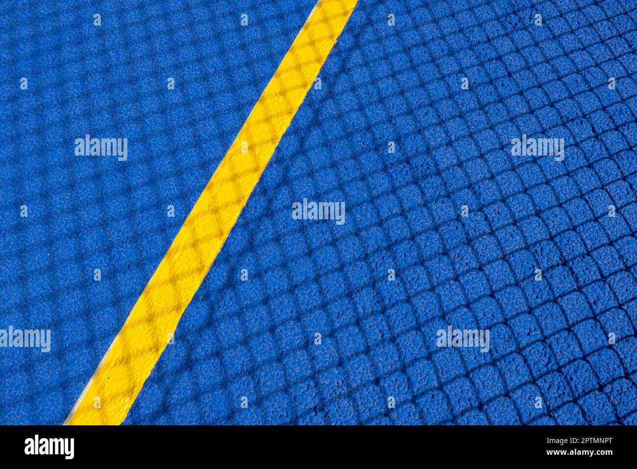 Sport field court background. Blue rubberized and granulated ground ...