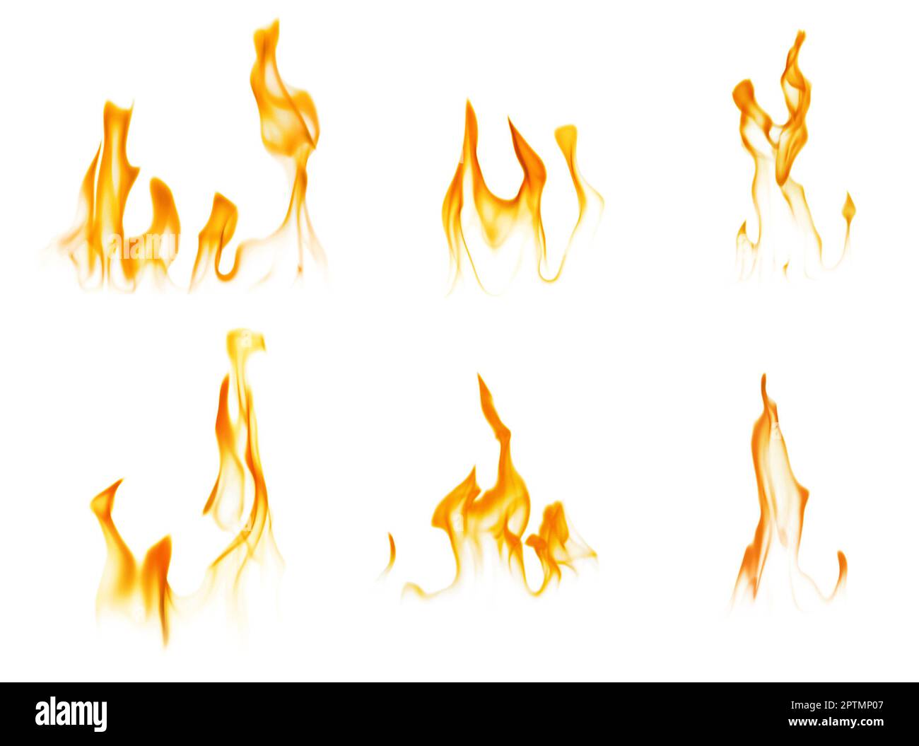 Set with beautiful bright fire flames on white background Stock Photo ...
