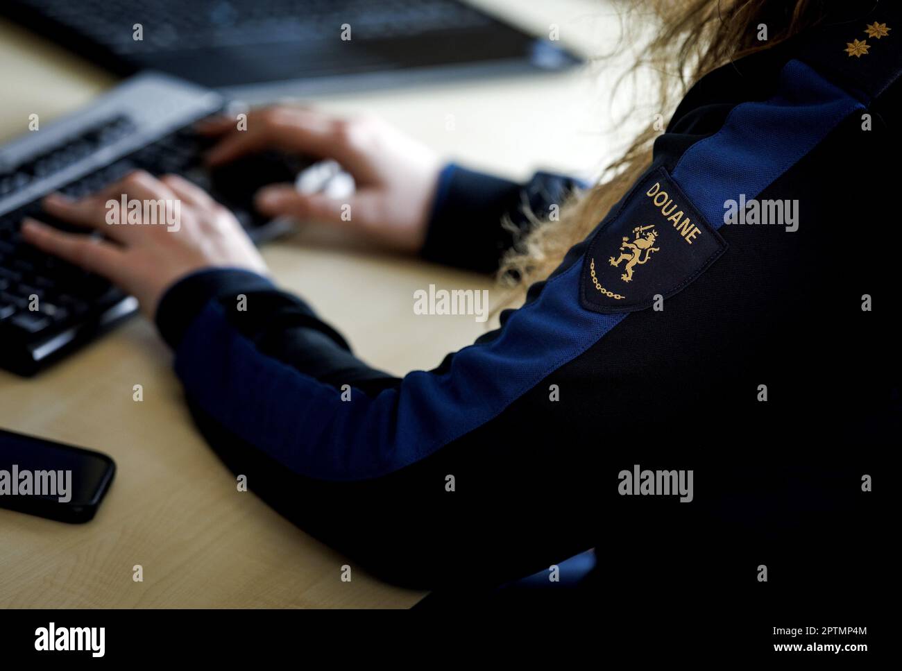 ROTTERDAM - A customs officer of the Port of Rotterdam Customs at work ...