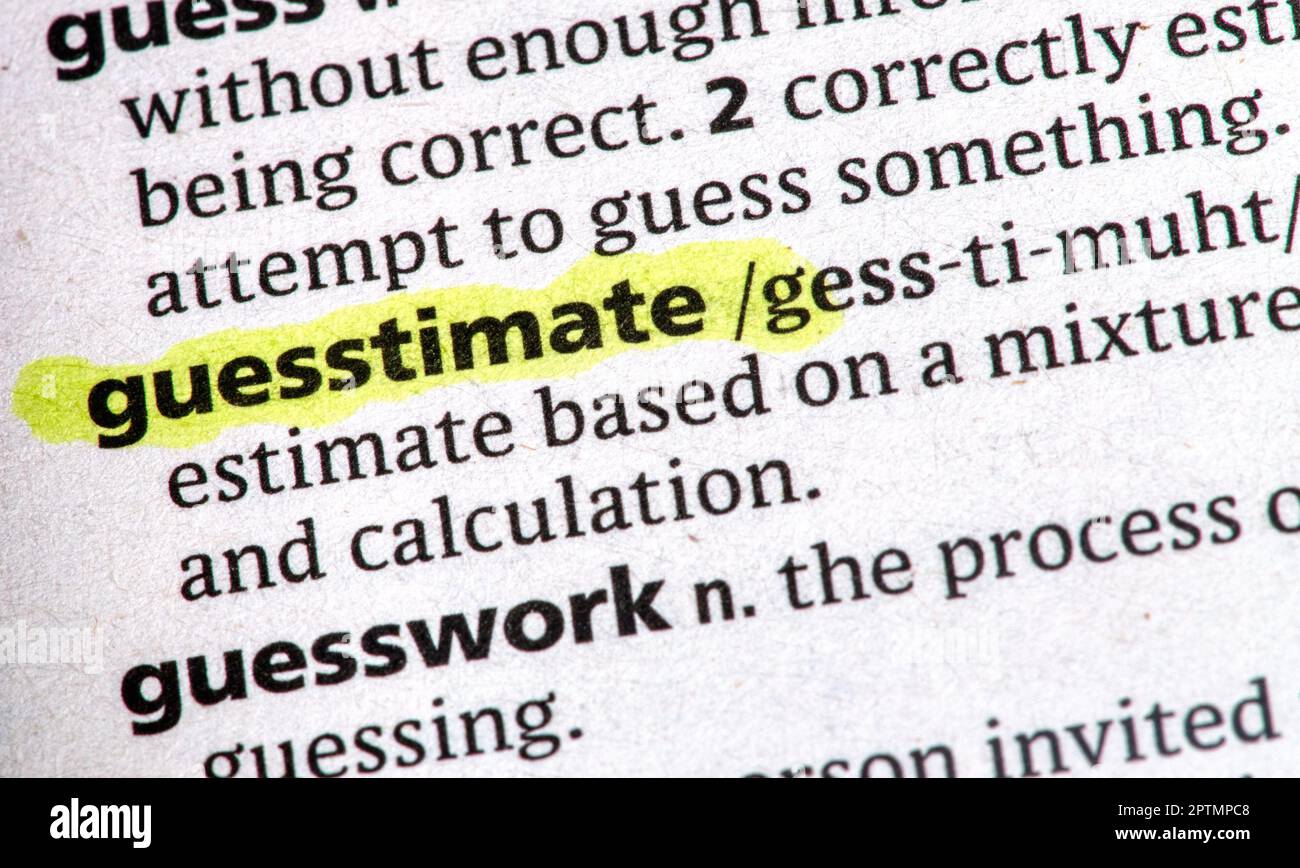 Guesstimate hi-res stock photography and images - Alamy