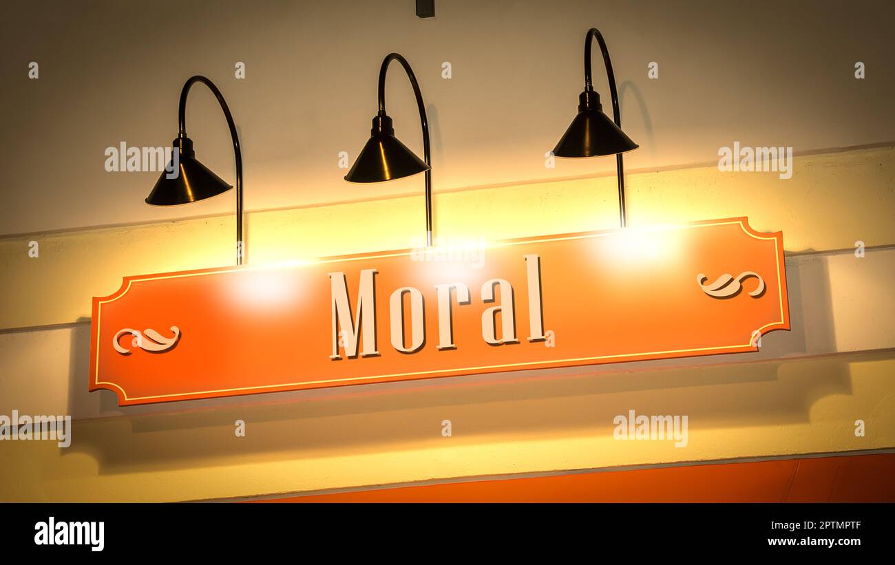 Street Sign the Direction Way to Moral Stock Photo - Alamy