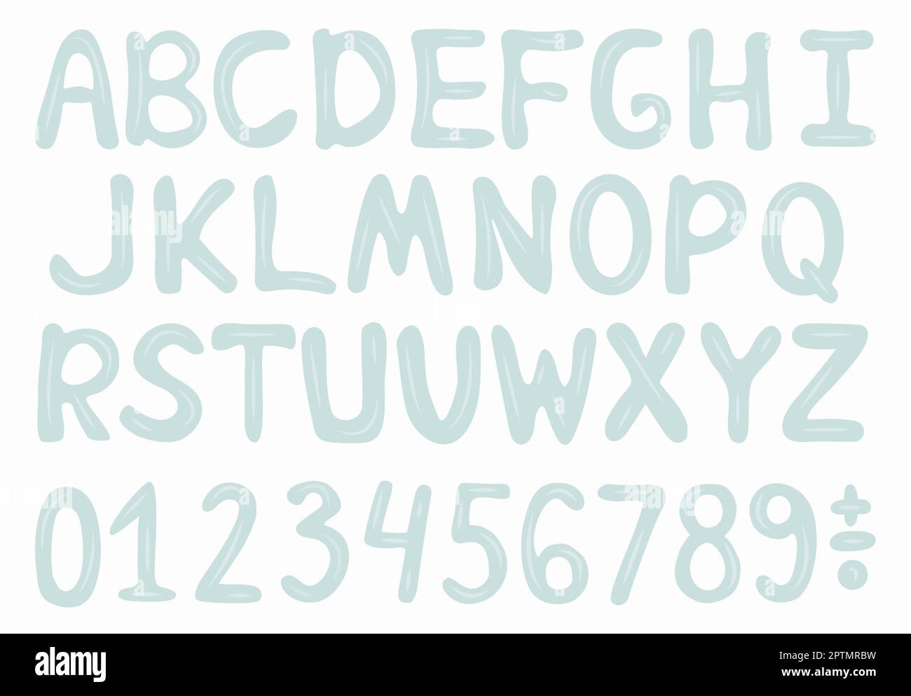 Hand drawn Children alphabet poster in blue color, ABC Poster, Kids ...