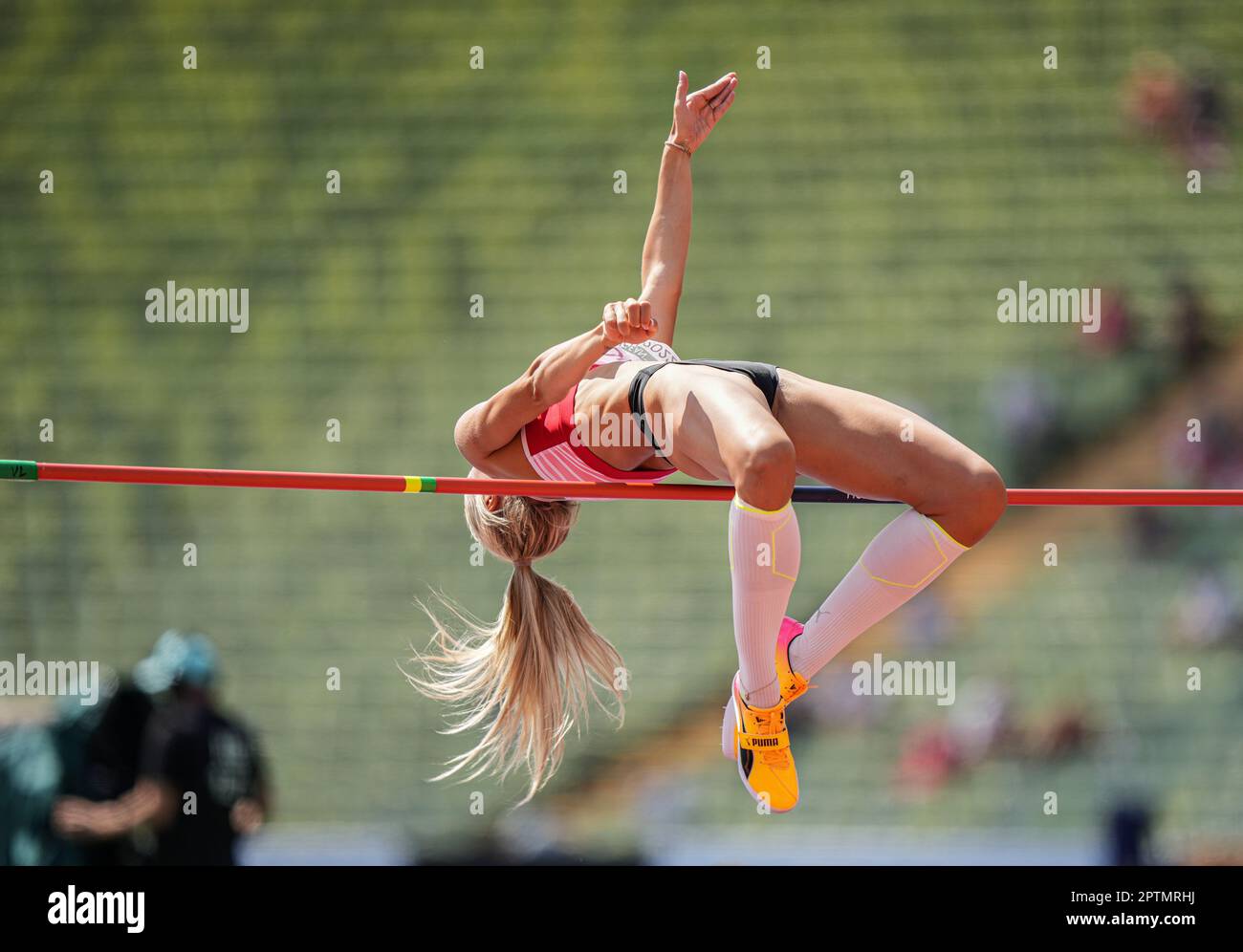 Ivona Dadic participating in the high jump of the European Athletics ...