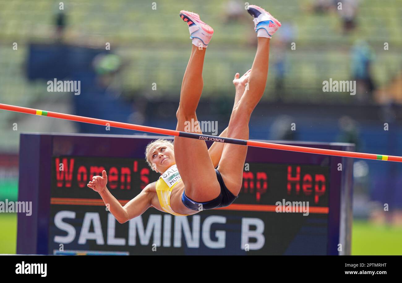 Bianca Salming participating in the high jump of the European Athletics ...