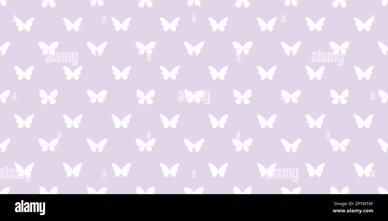 Purple and white butterfly silhouette background, seamless pattern ...