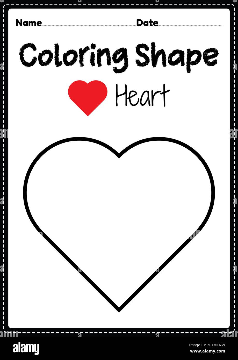 Heart coloring page for preschool, kindergarten & Montessori kids to ...