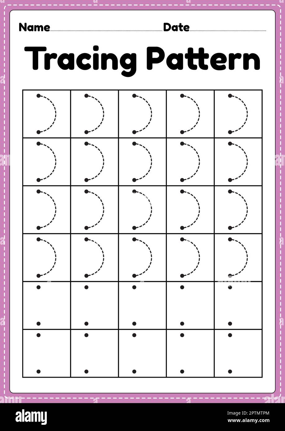 Tracing pattern right curve lines worksheet for kindergarten, preschool ... Tracing pattern right curve lines worksheet for kindergarten, preschool ...