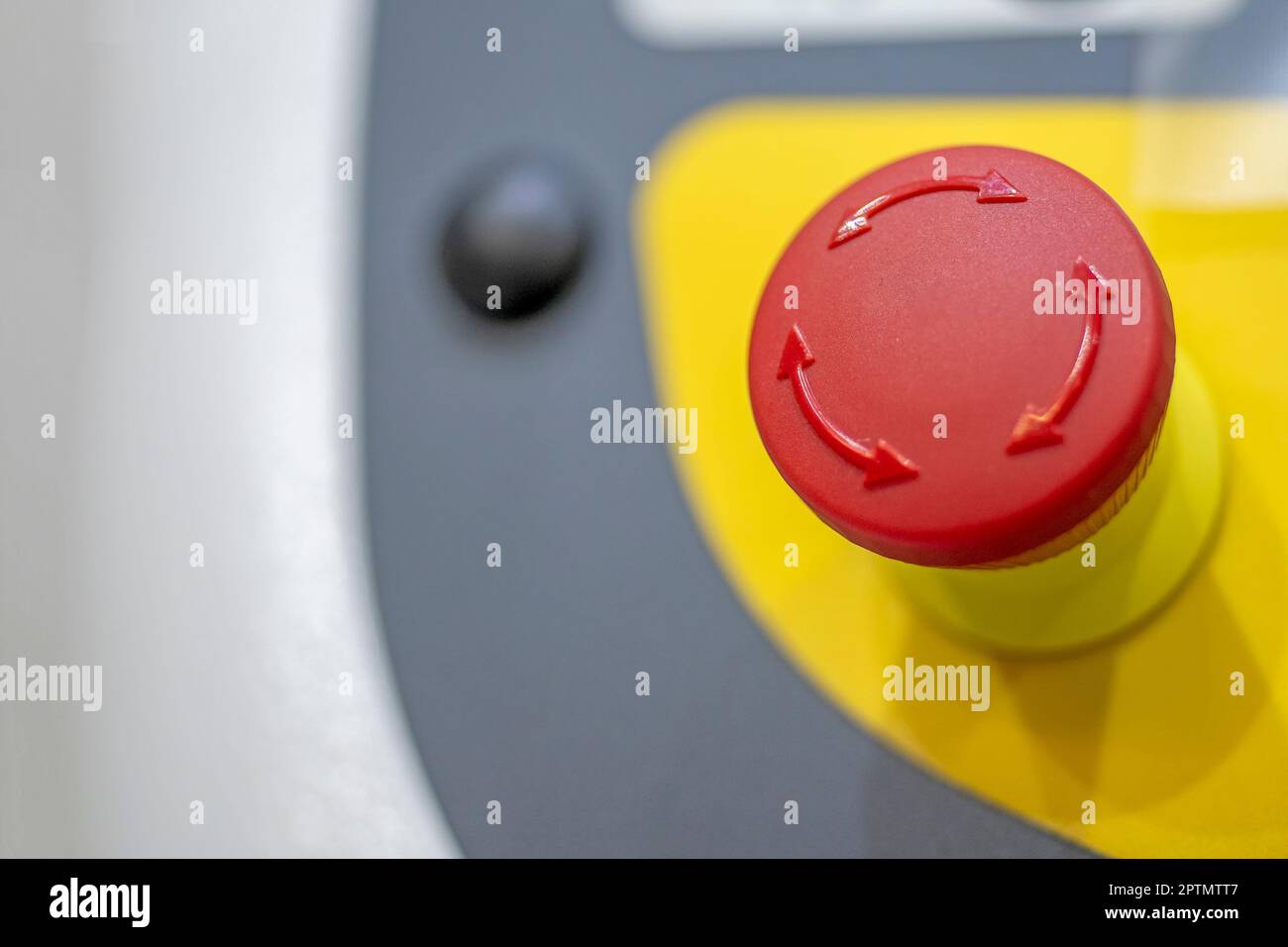 Emergency button stop red off safety control Stock Photo - Alamy