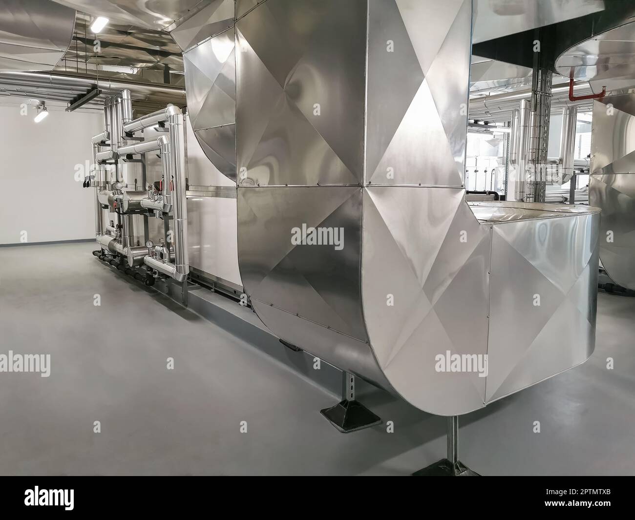 Industrial system with stainless steel ducts, forced ventilation of ...