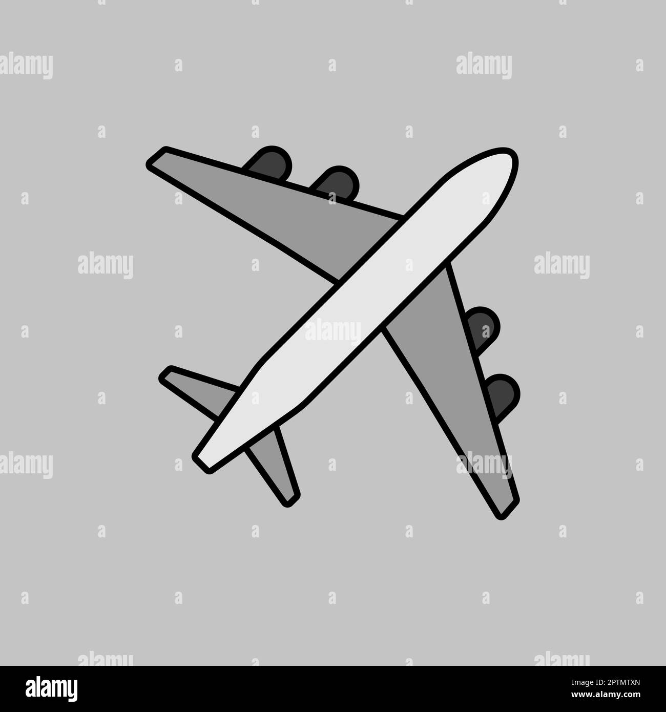 Airplane or plane grayscale vector icon Stock Vector Image & Art - Alamy
