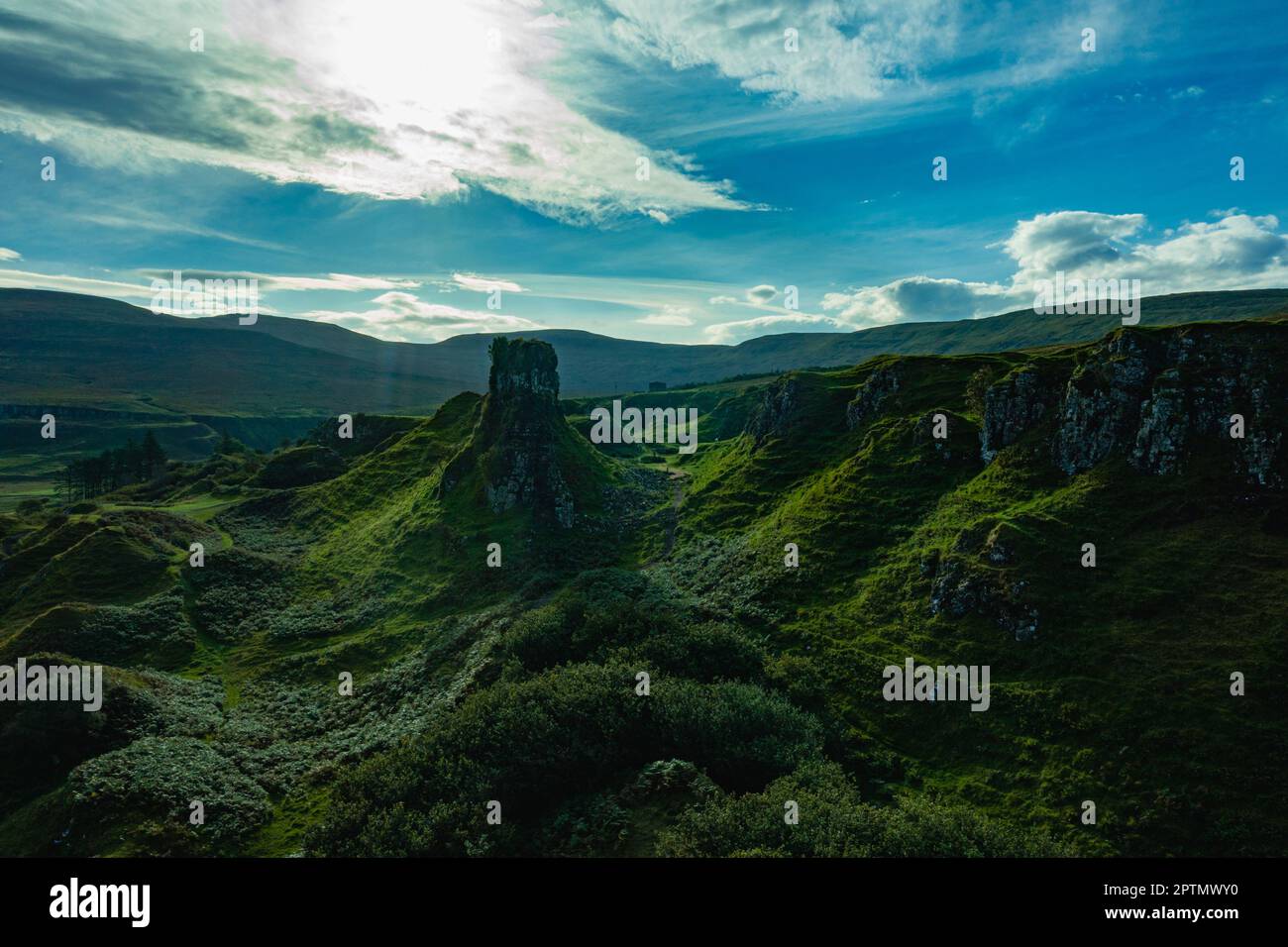 Cone-shaped hills of the Fairy Glen, Scotland, UK Stock Photo - Alamy