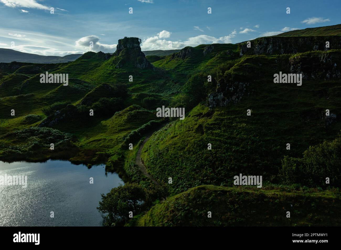 Cone-shaped hills of the Fairy Glen, Scotland, UK Stock Photo - Alamy