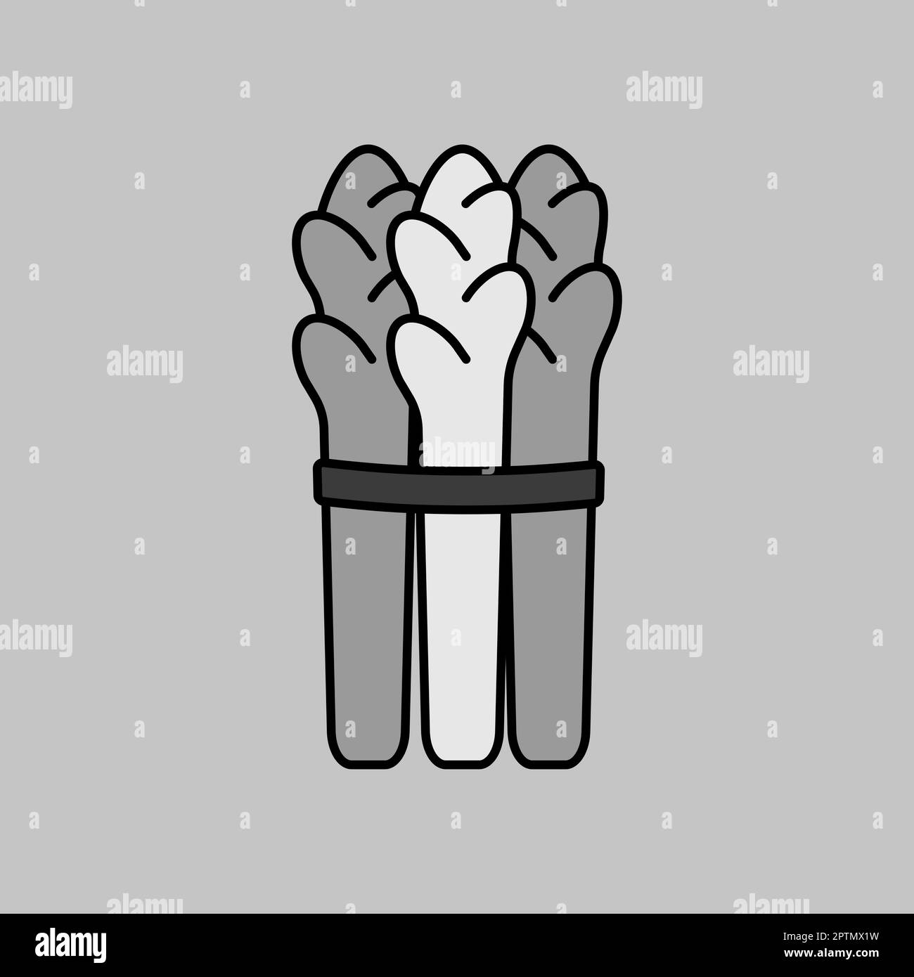 Asparagus vector grayscale icon. Barbecue and bbq grill sign. Vegetable ...