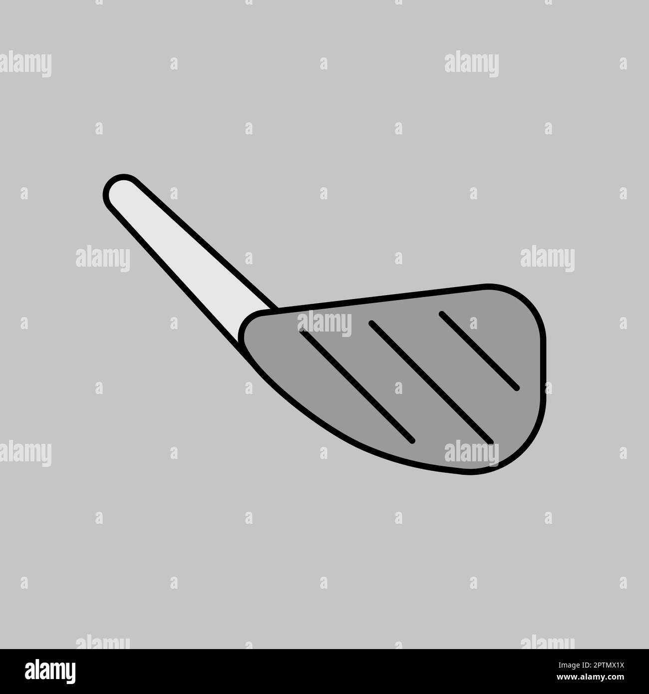 Single piece of chop lamb with bone vector grayscale icon food meat ...