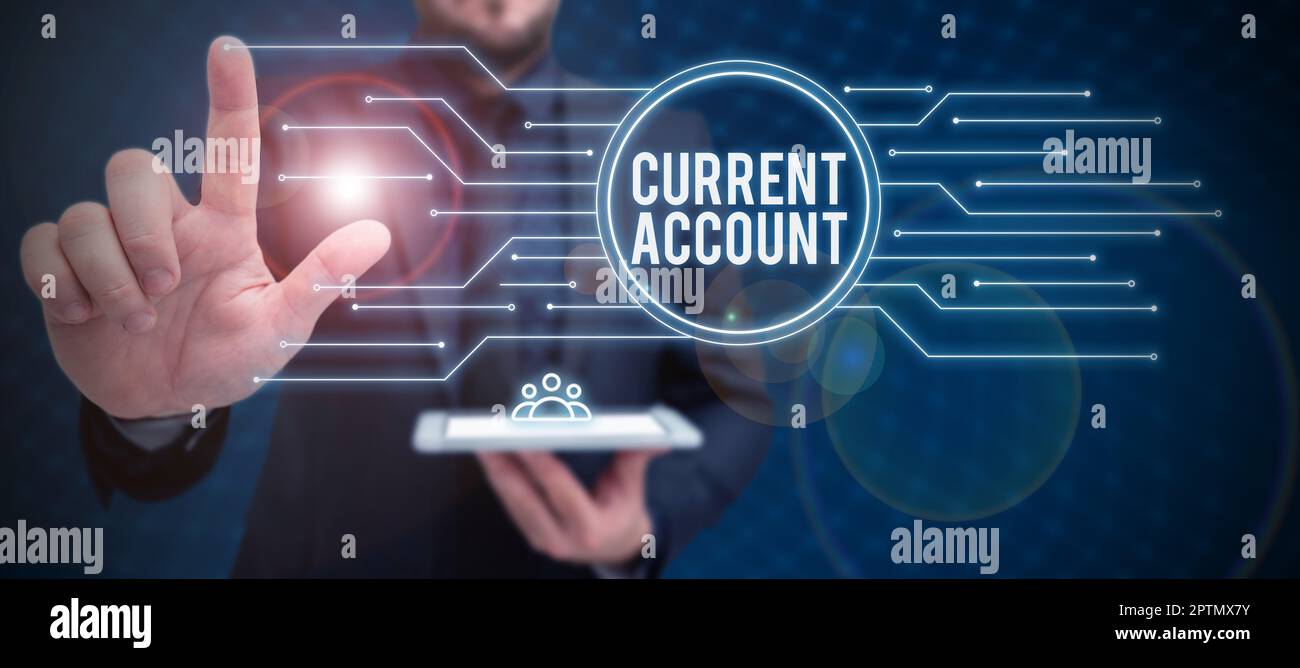 Conceptual caption Current Account, Internet Concept personal bank ...