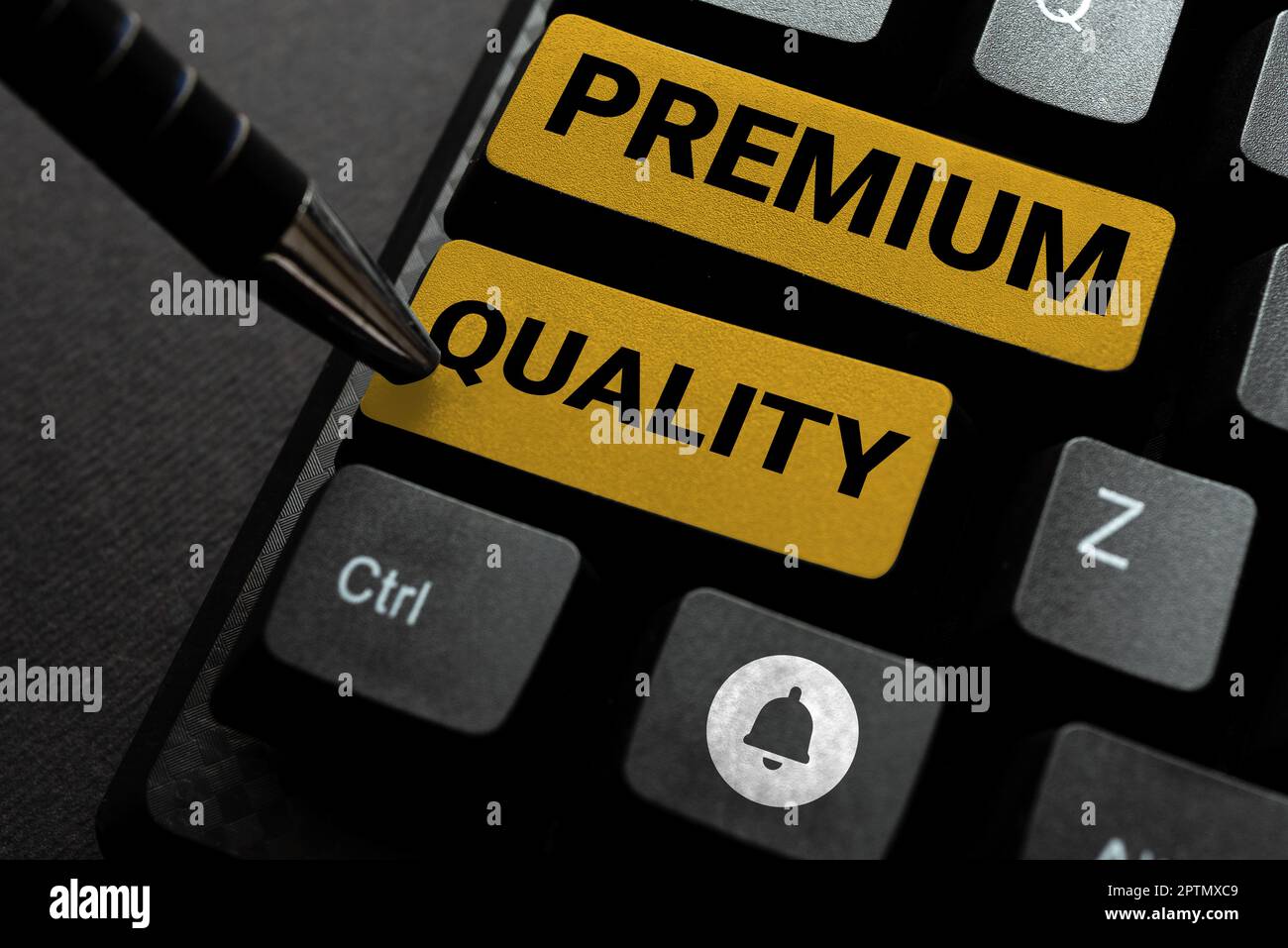 Conceptual display Premium Quality, Business showcase something or ...