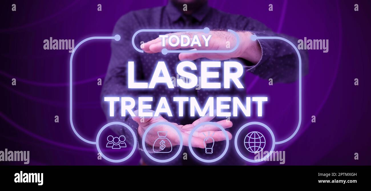Text showing inspiration Laser Treatment, Conceptual photo any of ...