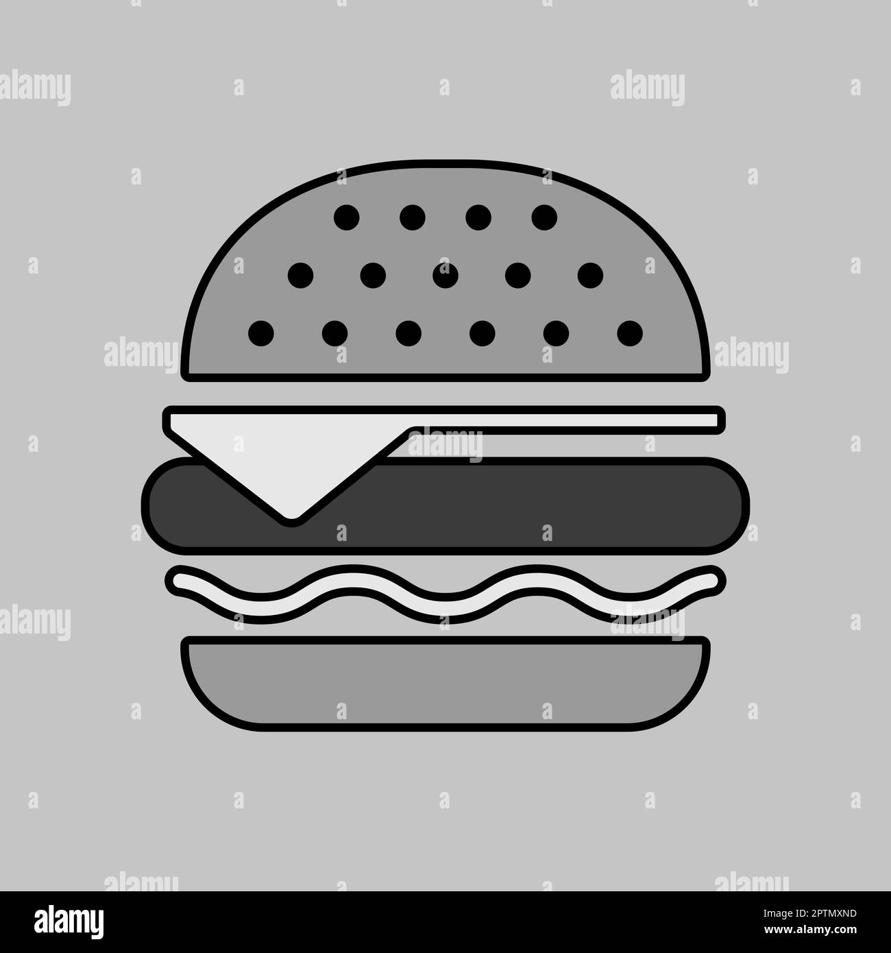 Burger vector grayscale icon. Fast food sign. Graph symbol for cooking ...