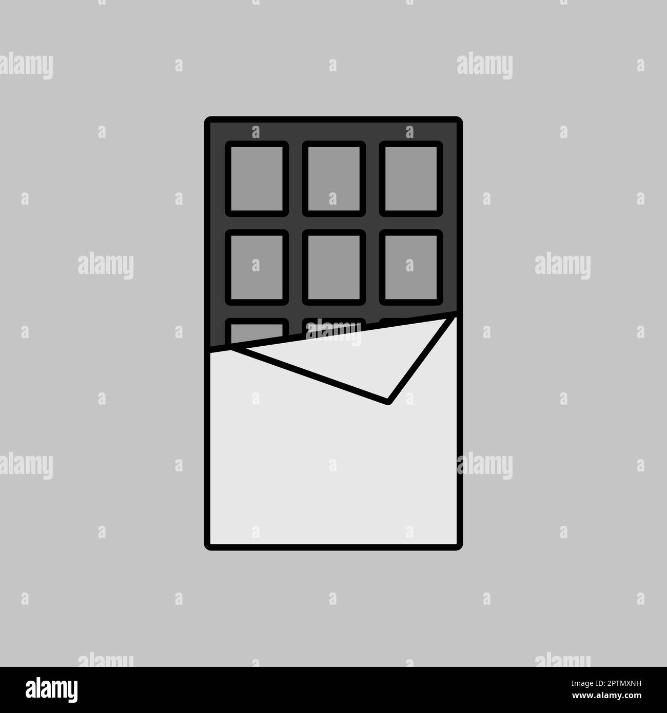 Chocolate bar vector grayscale icon. Fast food sign. Graph symbol for ...