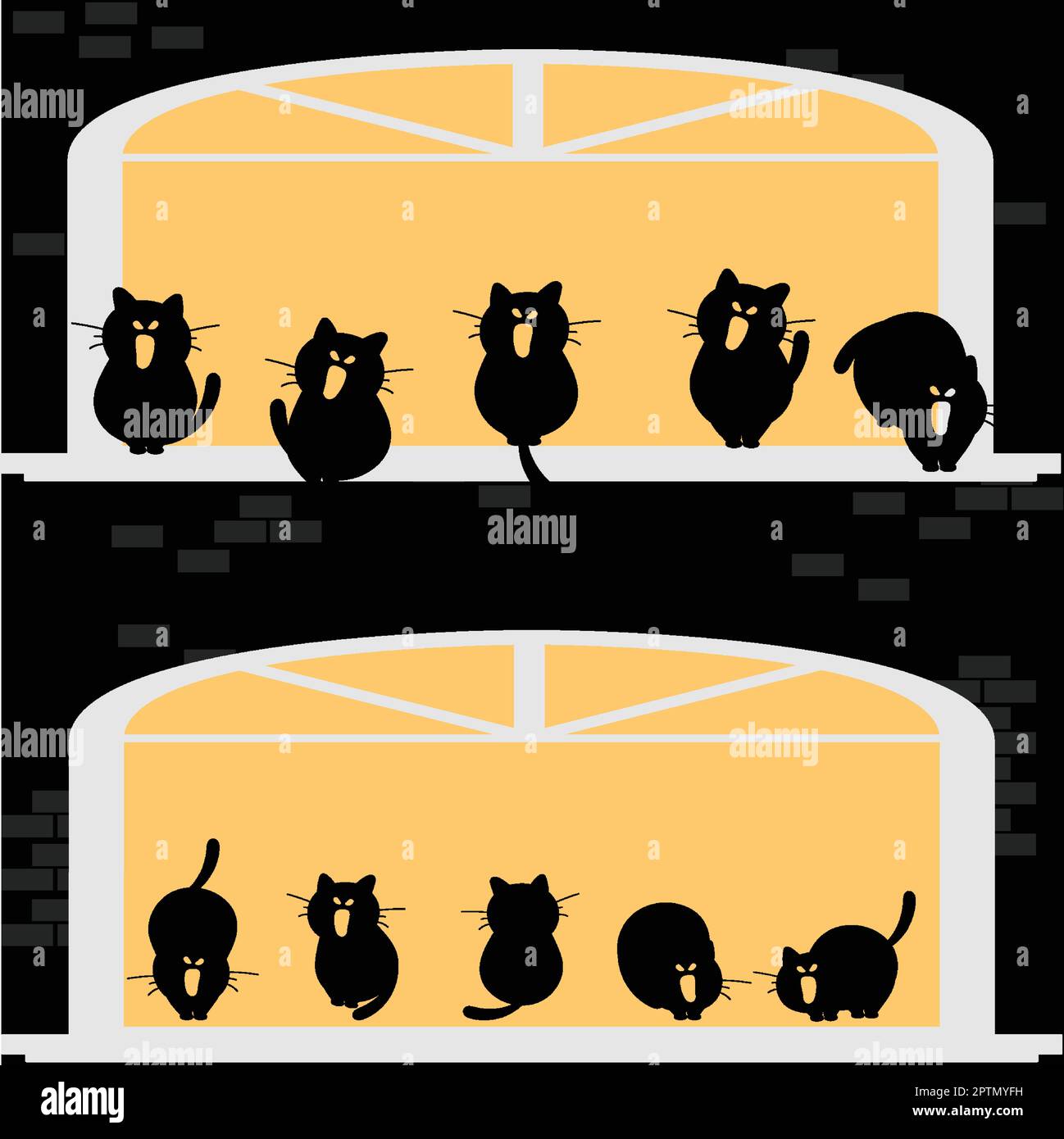 Kitten in window on Stock Vector Images - Alamy