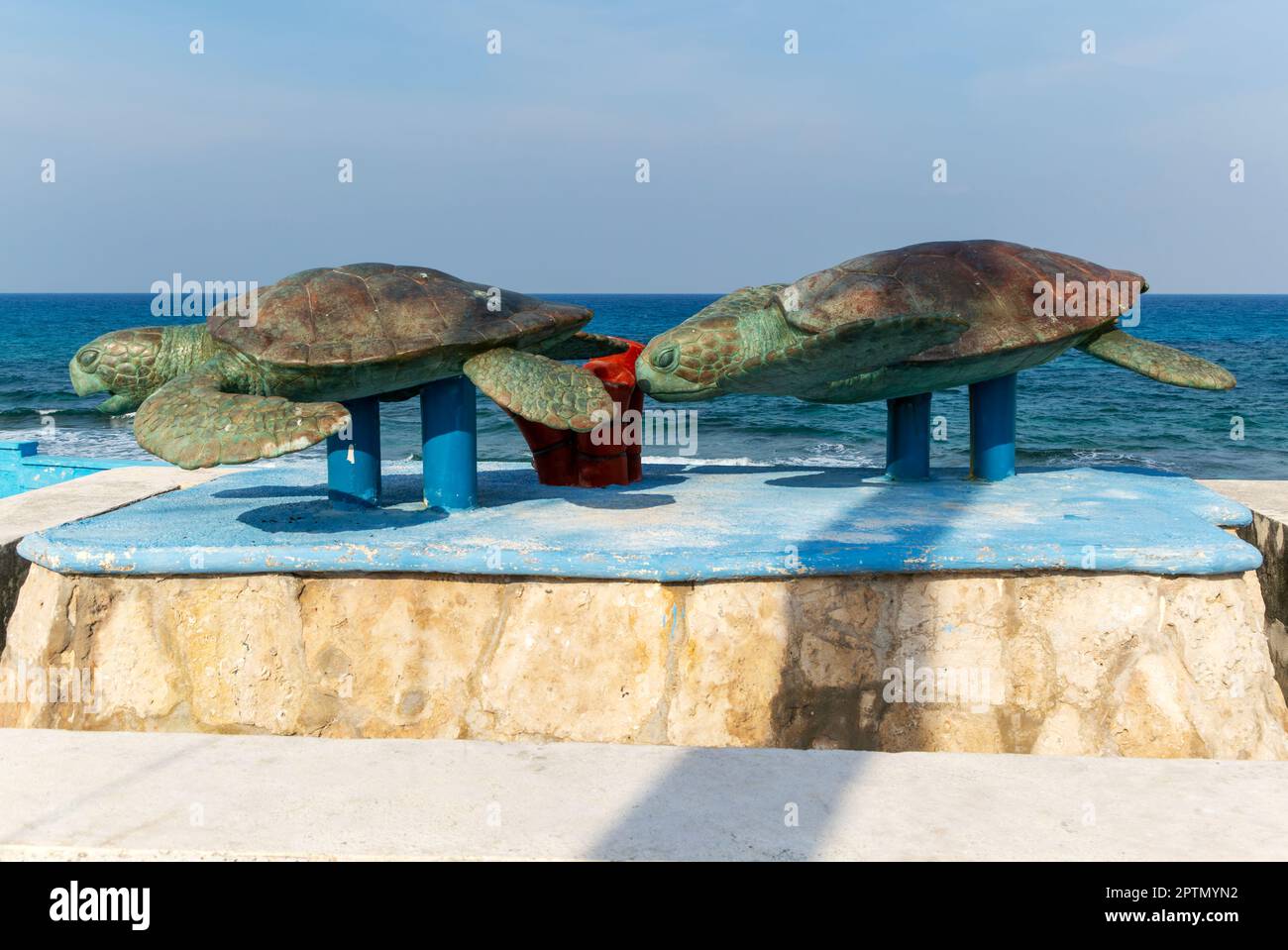 Monumento a la Tortuga turtle sculpture artwork, Isla Mujeres ...