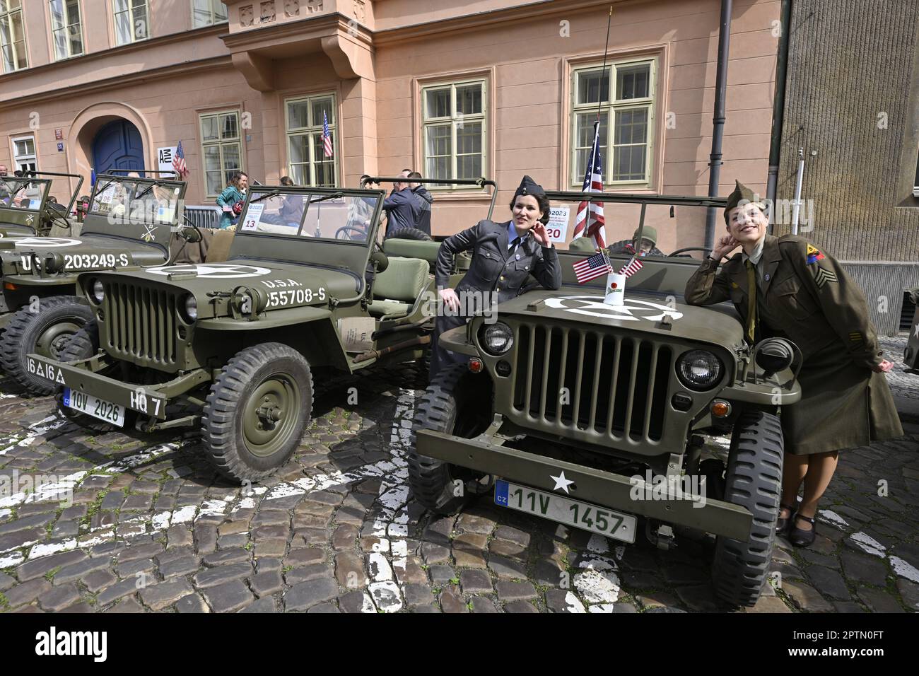 Prague, Czech Republic. 28th Apr, 2023. Convoy of Liberty, convoy of ...