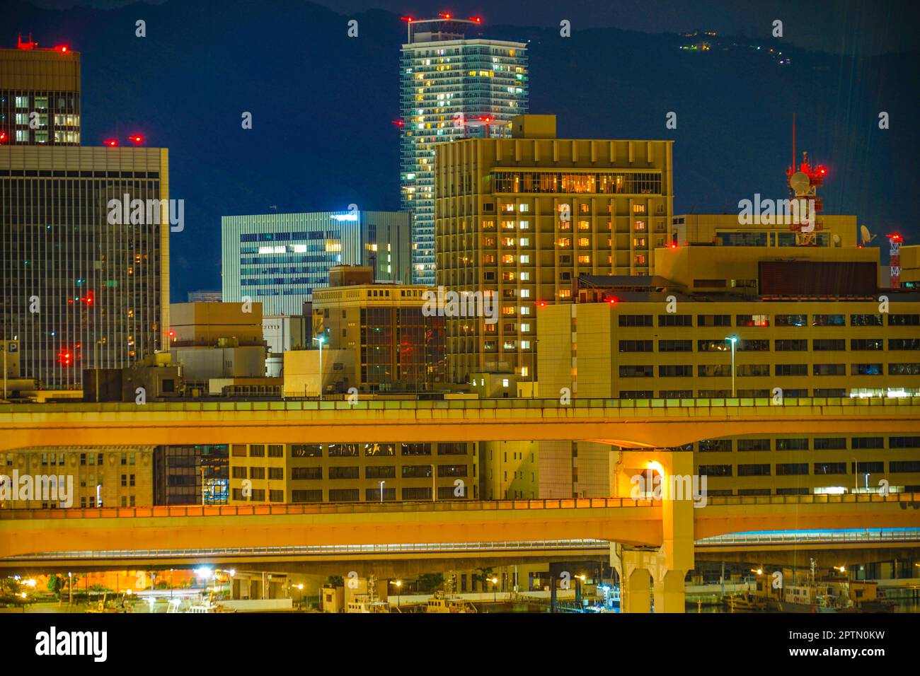 Image of town of Kobe City Night. Shooting Location: Kobe city, Hyogo ...