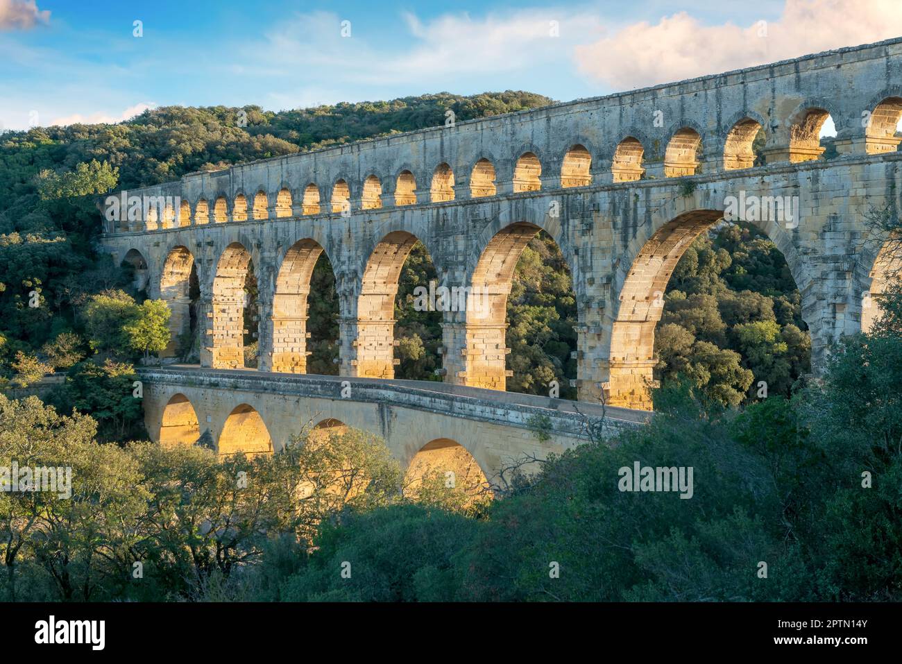 The "Pont du Gard" is an ancient Roman aqueduct bridge built in the ...