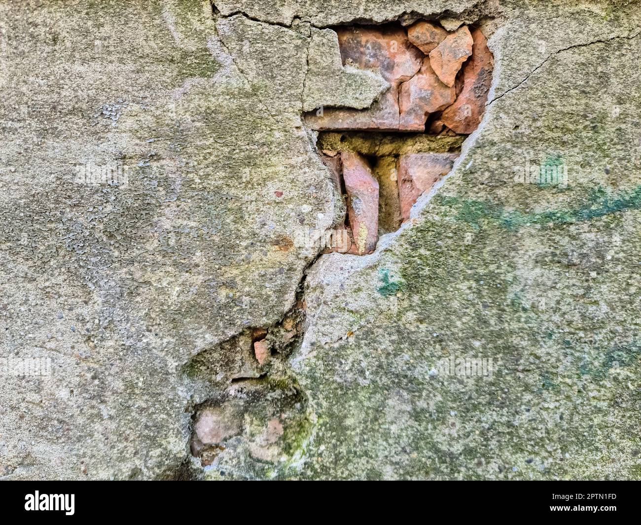 Detailed view on aged concrete walls from different modern and ...