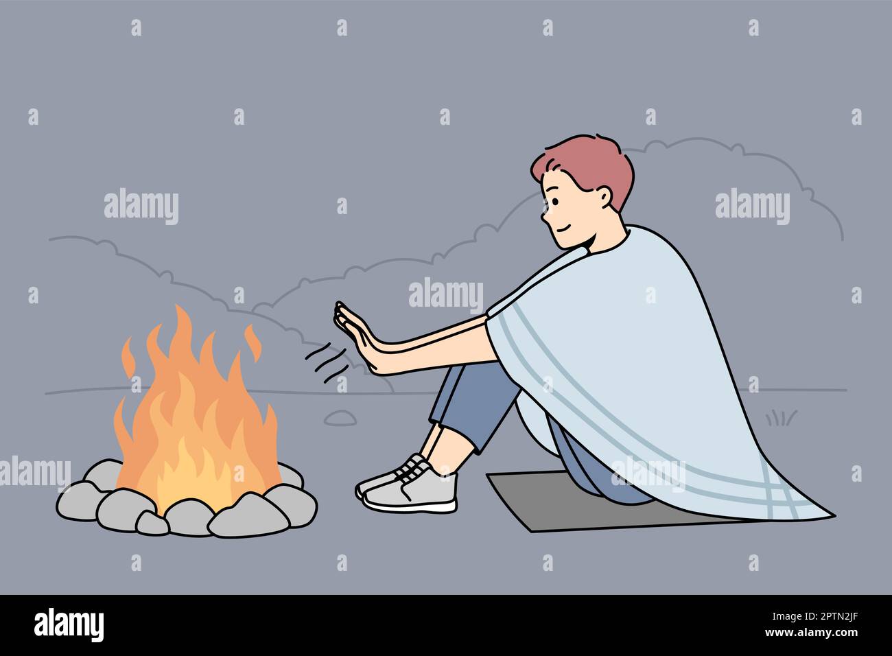 Campfire talking Stock Vector Images - Alamy
