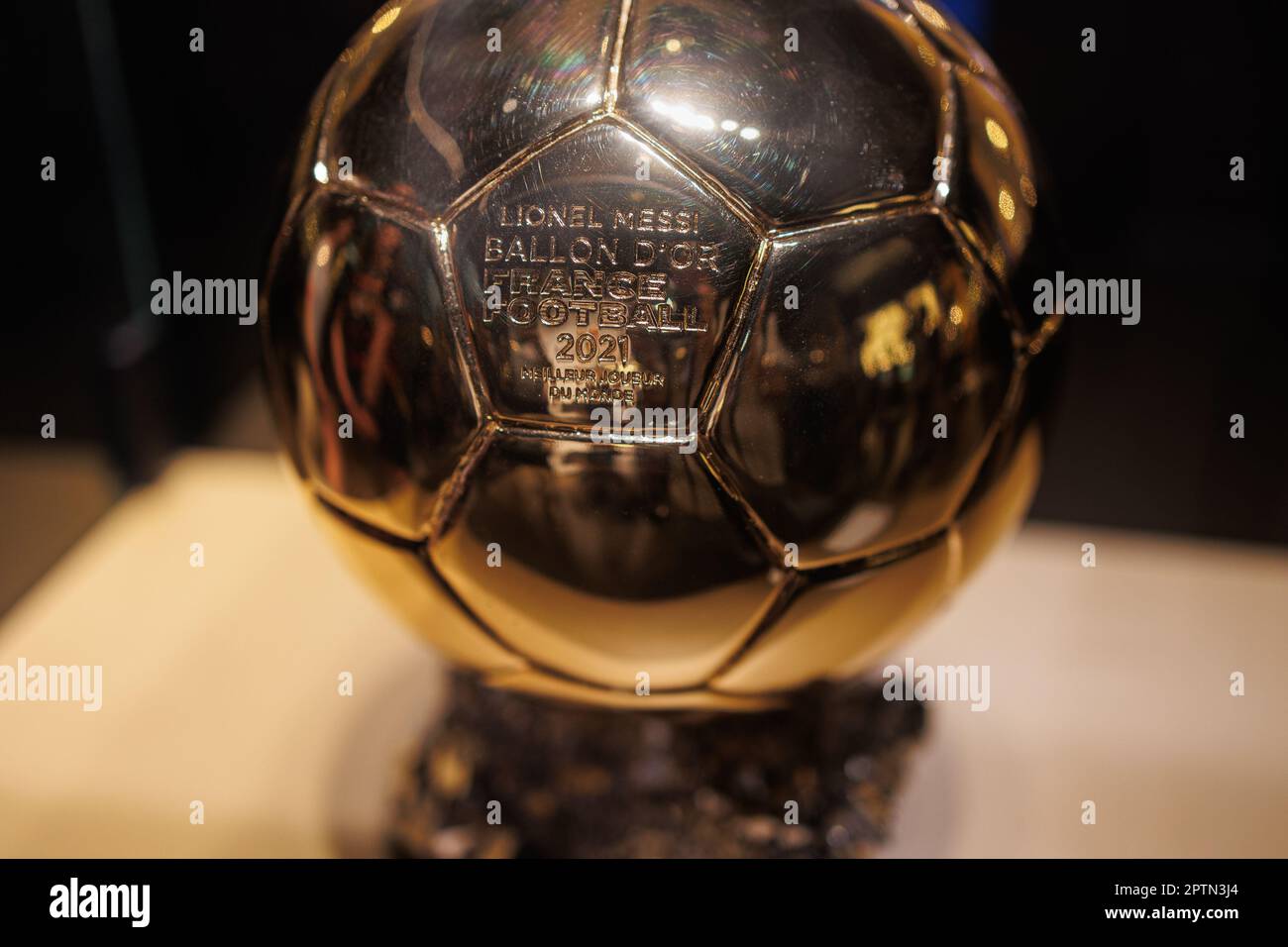 Cup Symbolizing Victory in a Competition - Messi Golden Ball Stock ...