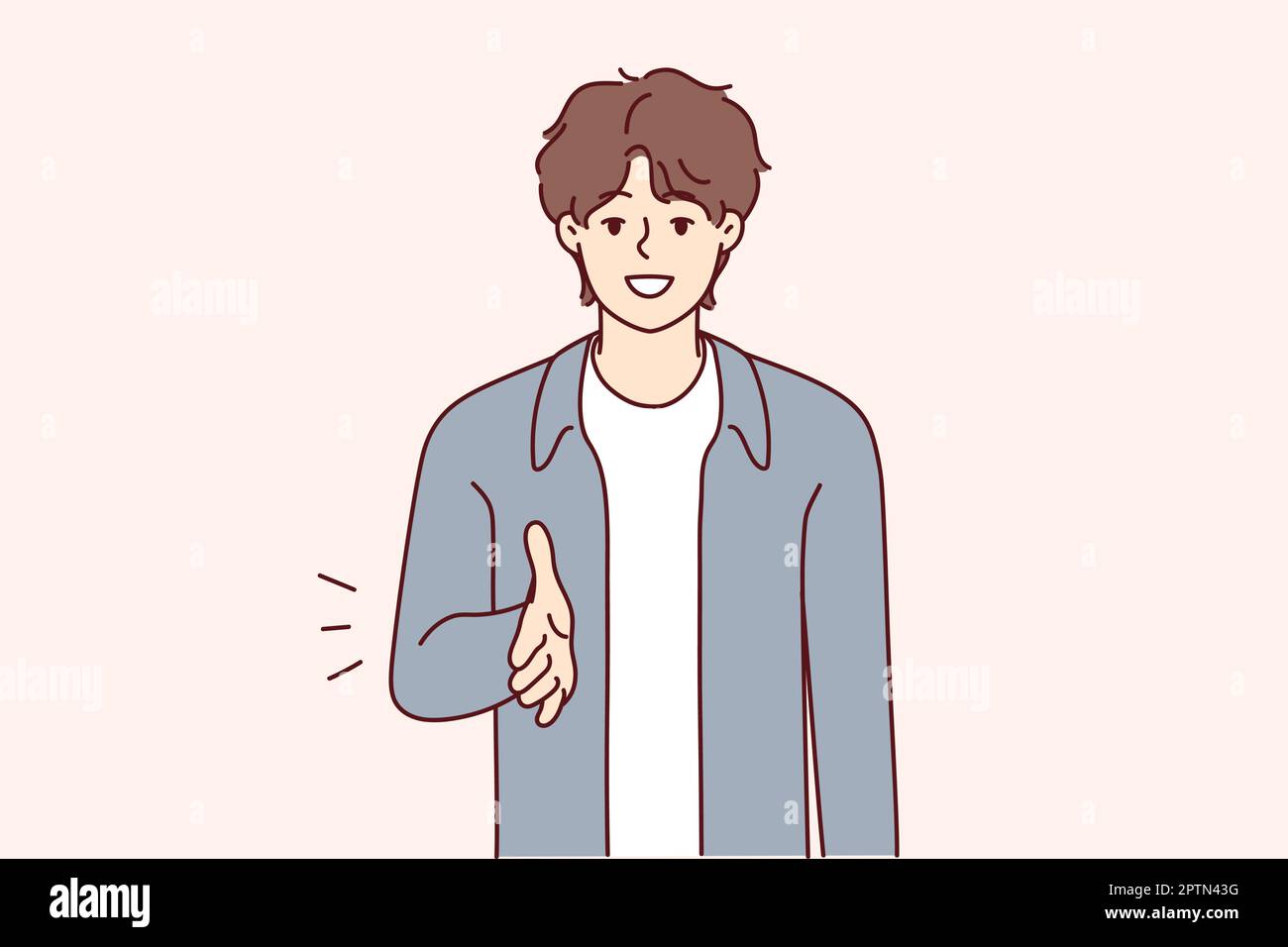 Smiling man stretch hand for handshake Stock Vector Image & Art - Alamy