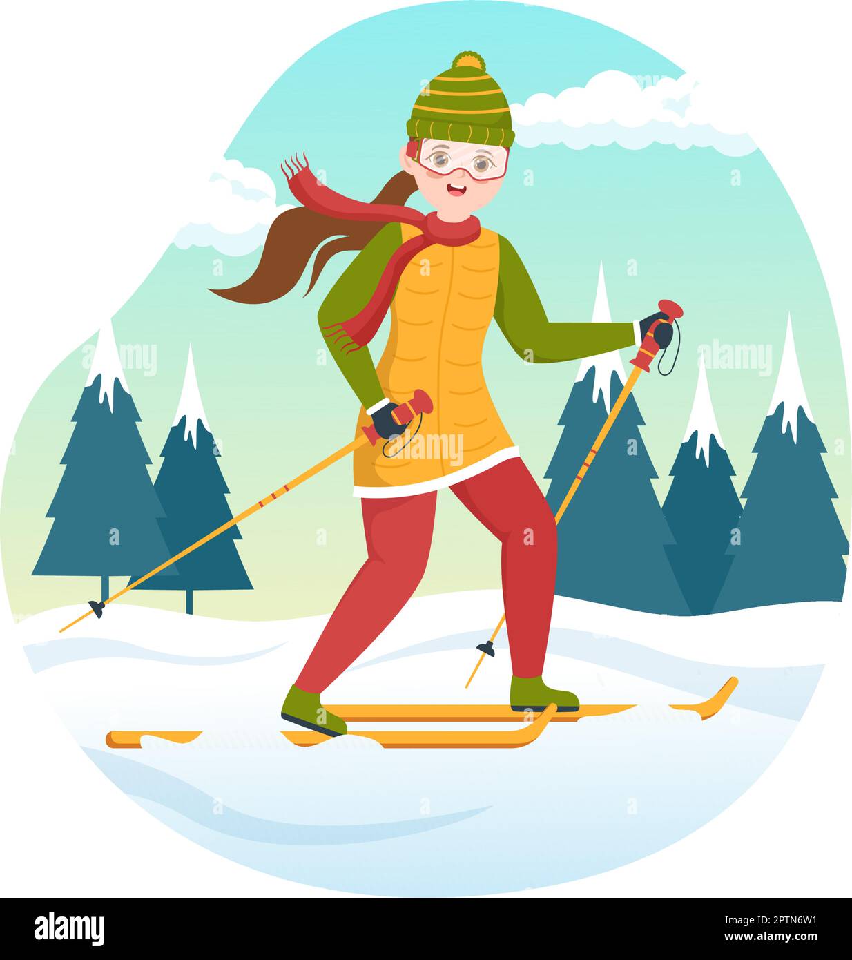 Skiers cartoon hi-res stock photography and images - Alamy