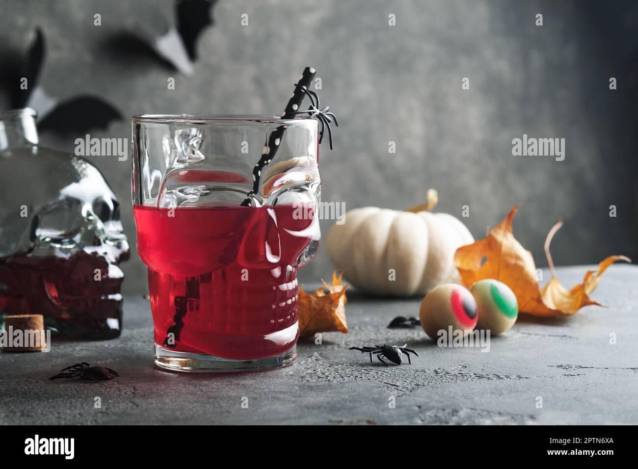 Halloween bloody cocktail. Bloody red cocktail glass goblet for ...