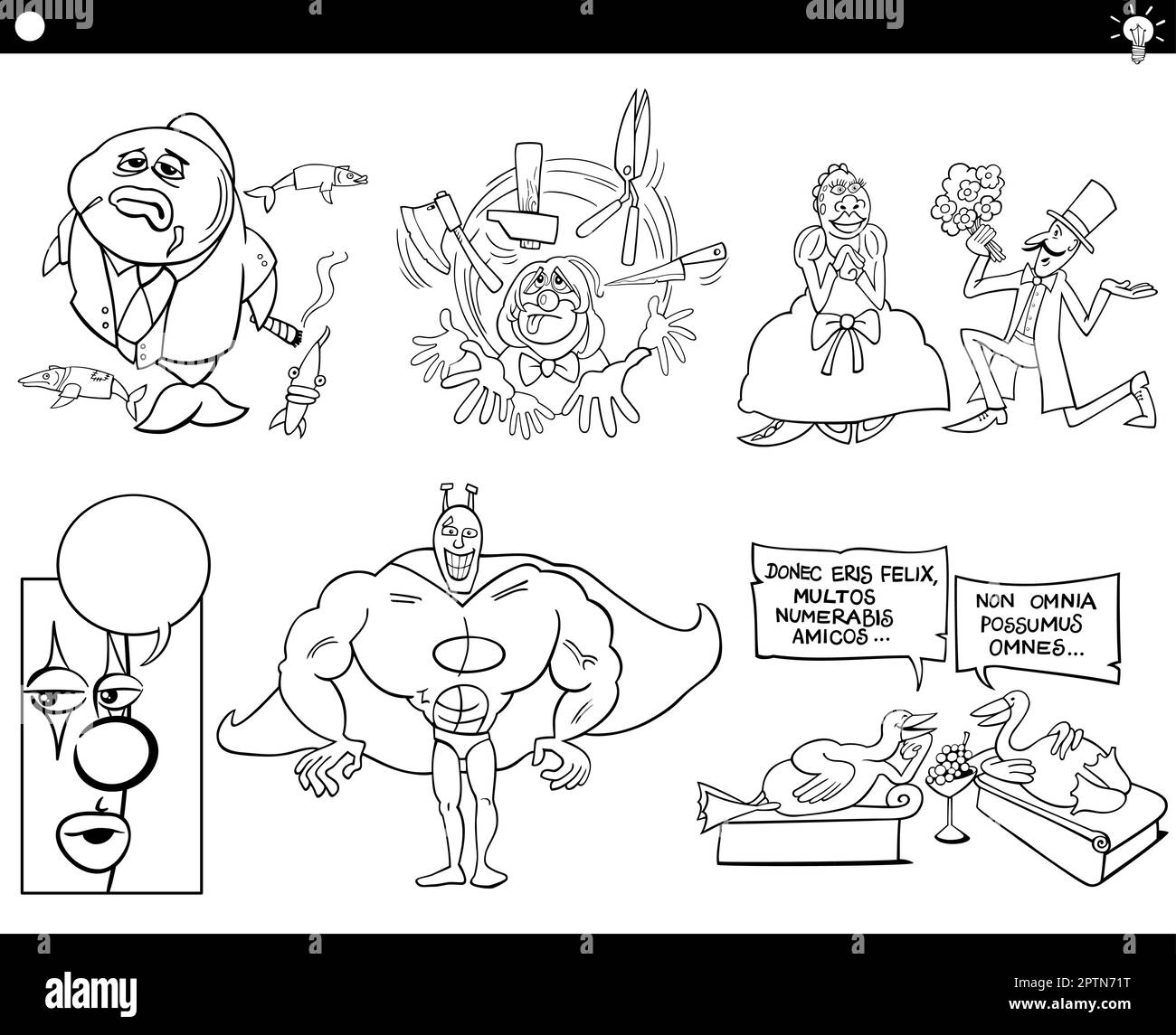 Cartoon Concepts Or Proverbs With Comic Characters Set Stock Vector Image And Art Alamy