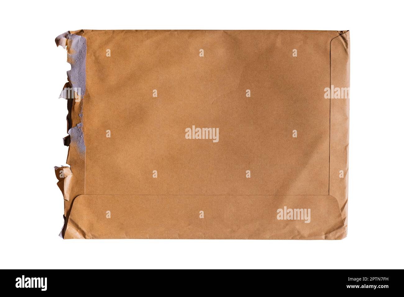 Torn brown envelope paper isolated on white background included clipping path Stock Photo - Alamy