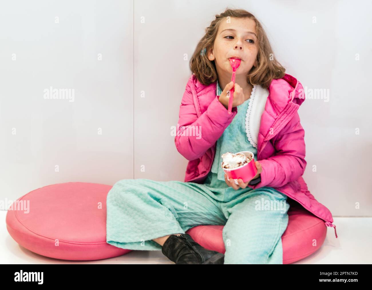 girl enjoy eating ice cream Stock Photo - Alamy