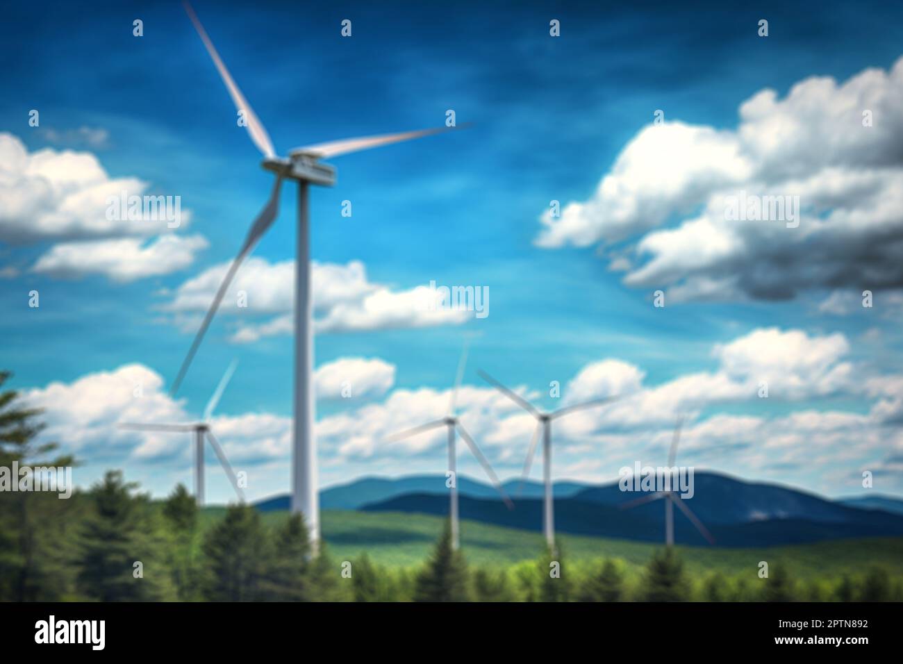 Renewable energy concept backgrounds. Blur image of wind turbines Stock ...