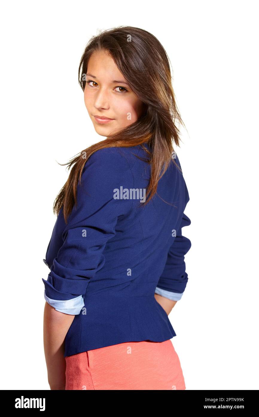 Girl looking back over shoulder hi-res stock photography and images - Alamy