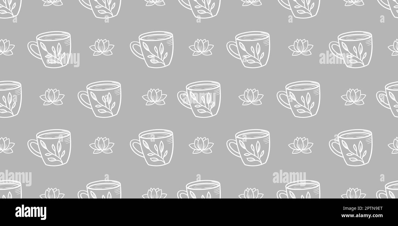 Cup, mug seamless repeat pattern background vector Stock Vector Image ...