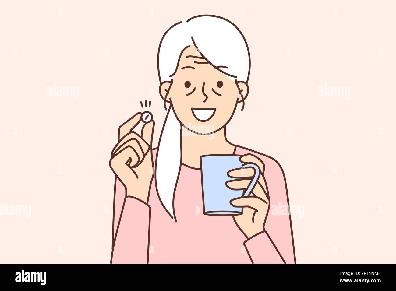 Sick mature woman medicine Stock Vector Images - Alamy