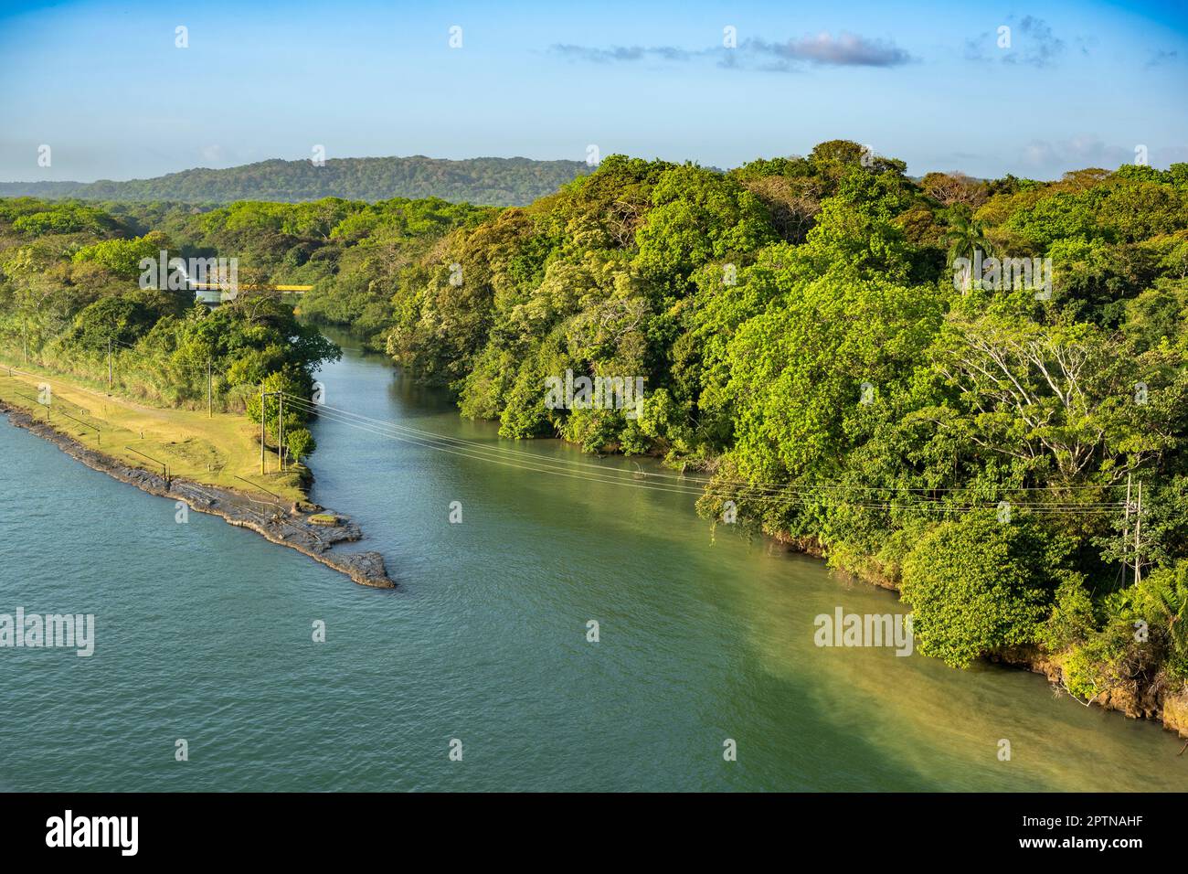 Shipping, moving through the Gatun Locks on the Atlantic side of the ...
