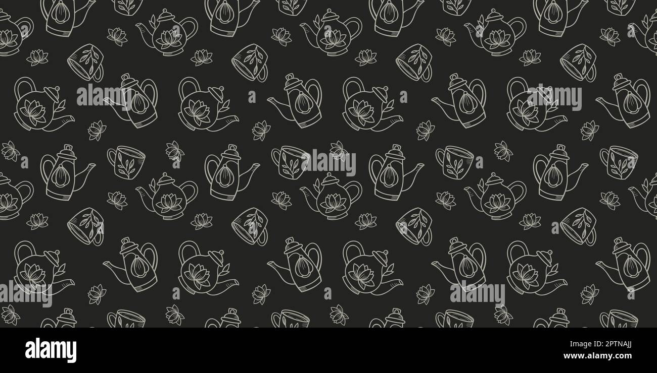 Teapots seamless repeat pattern design, background Stock Vector Image & Art - Alamy