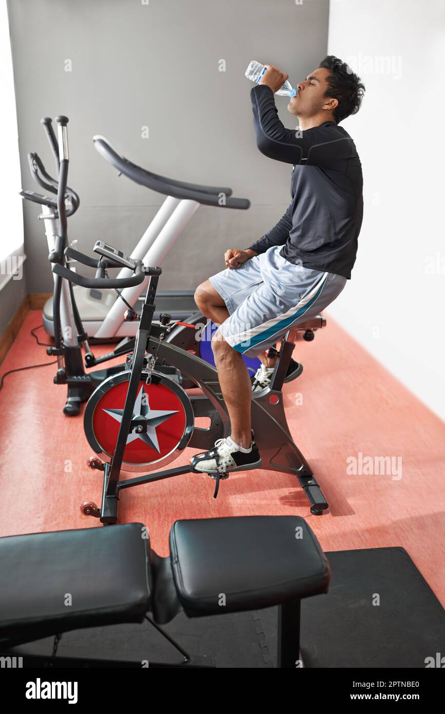 Men Exercises Hydration Siting Down