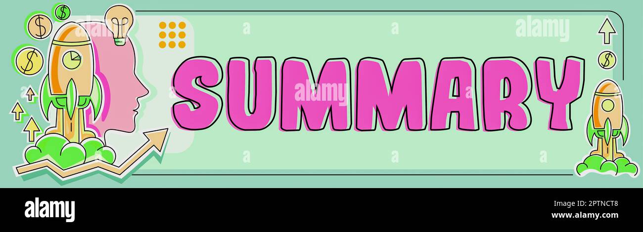 Text Caption Presenting Summary Business Overview Brief Statement Abstract Synopsis Concise