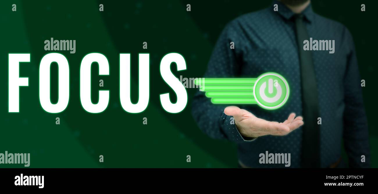 Hand writing sign Focus, Conceptual photo state quality of having or ...